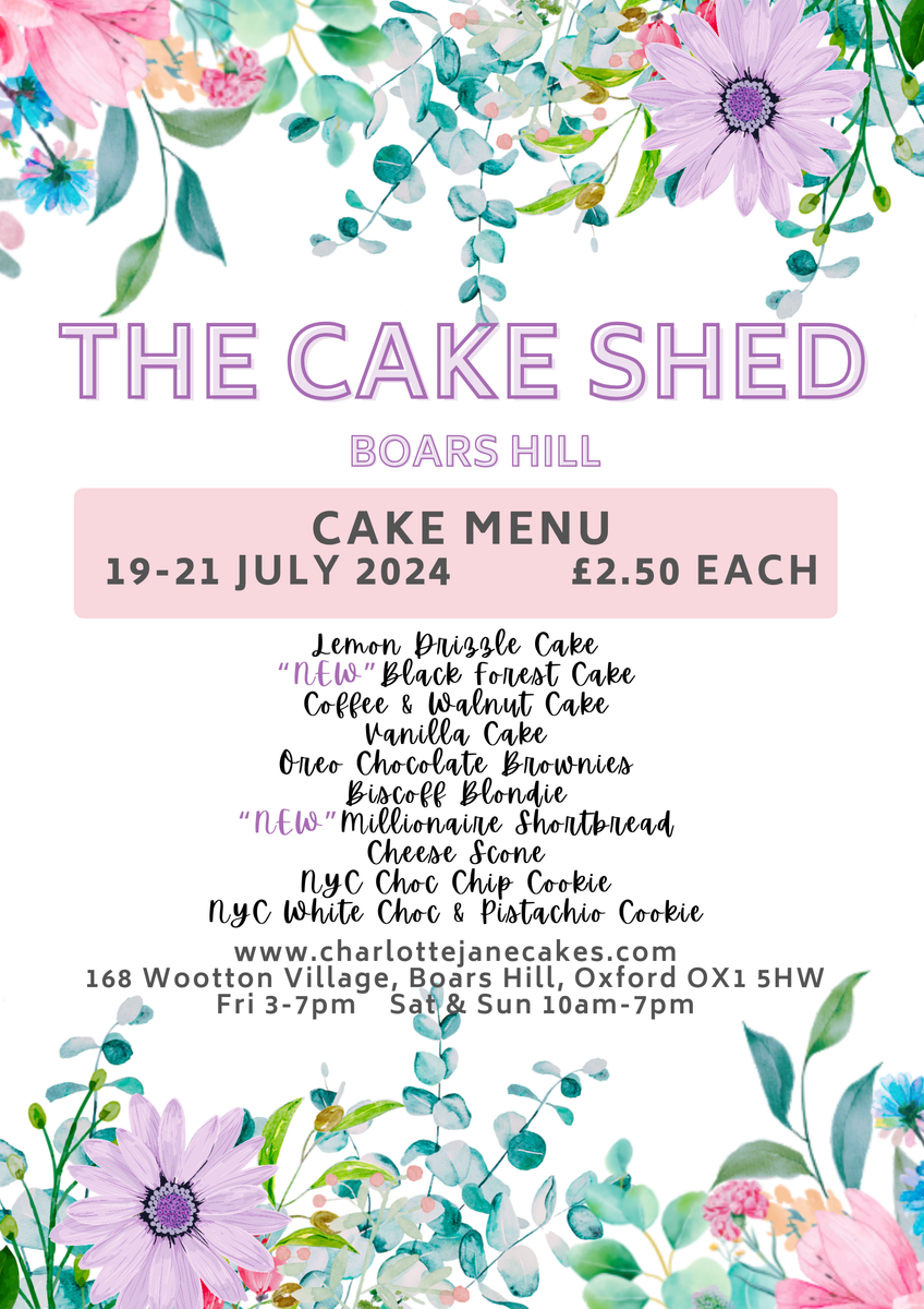 A week in the life of a Cake Shed owner week 10 and next weekends menu ...